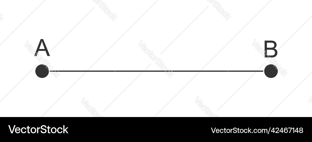 Straight line with a and b letters on start Vector Image