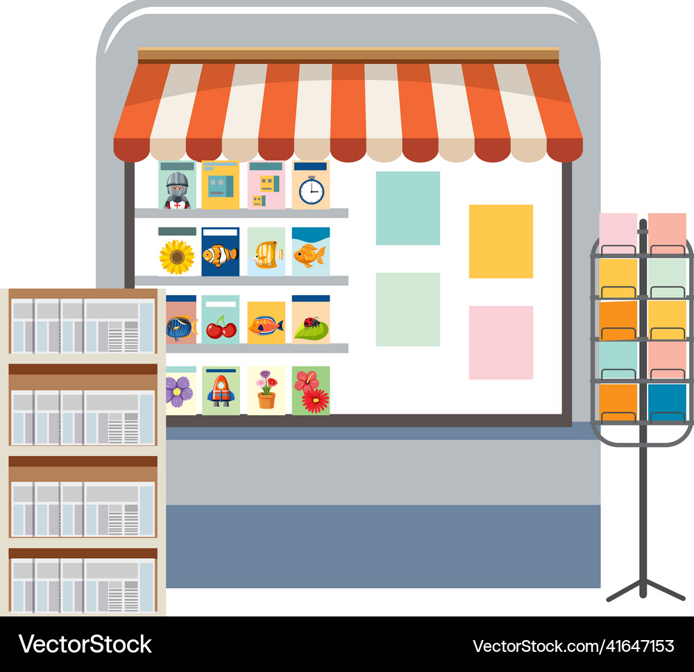 A souvenir booth shop on white background Vector Image