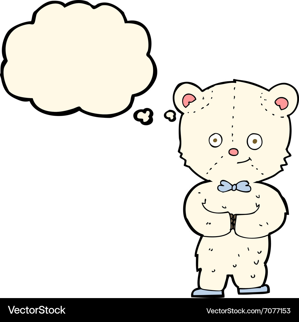 Cartoon cute little bear with thought bubble Vector Image