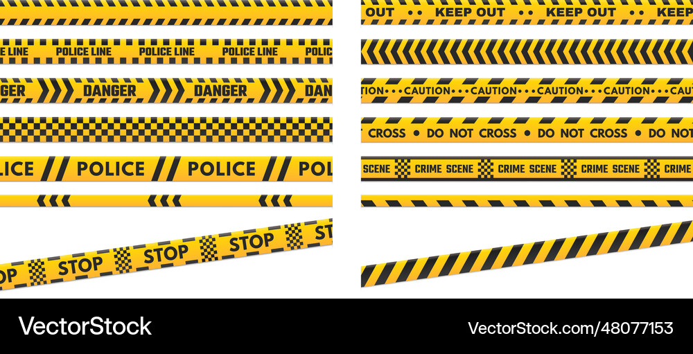 Caution perimeter stripes police line for crime Vector Image
