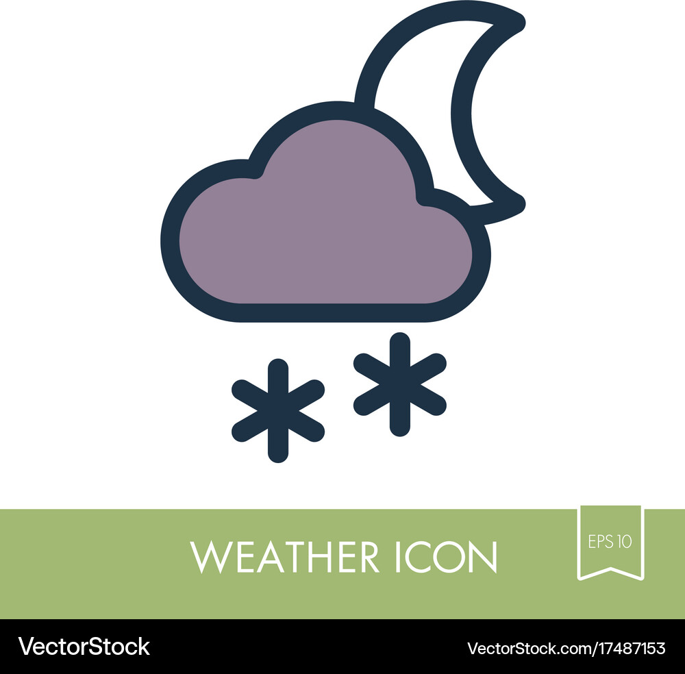 Cloud snow moon icon meteorology weather Vector Image