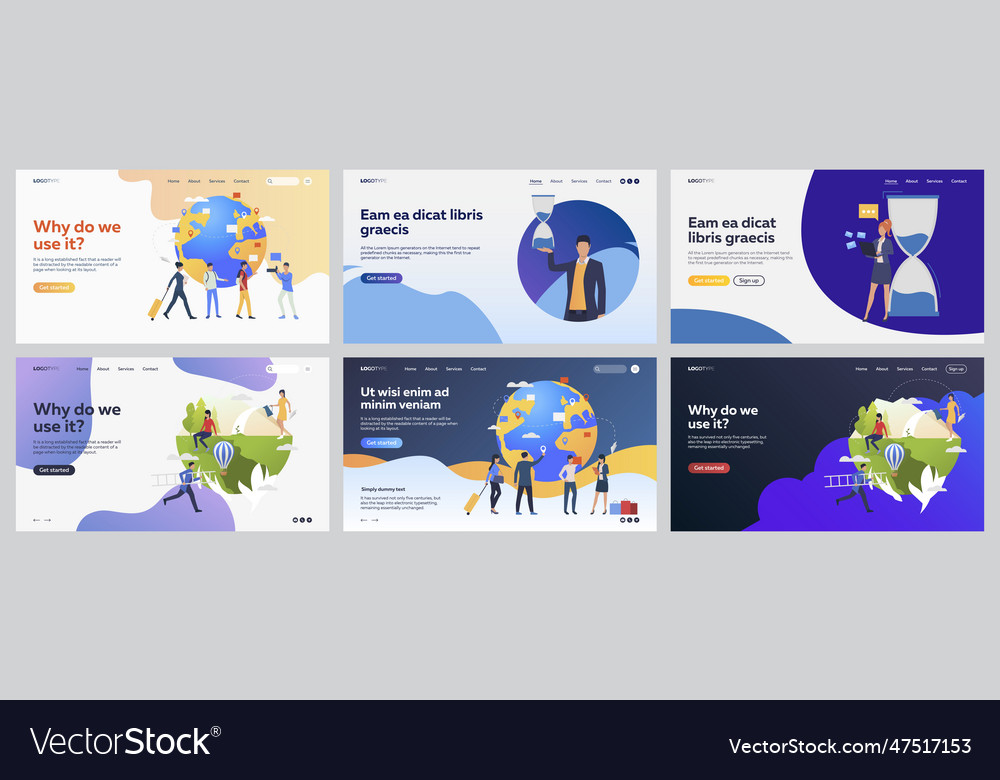 Environment protection project set Royalty Free Vector Image