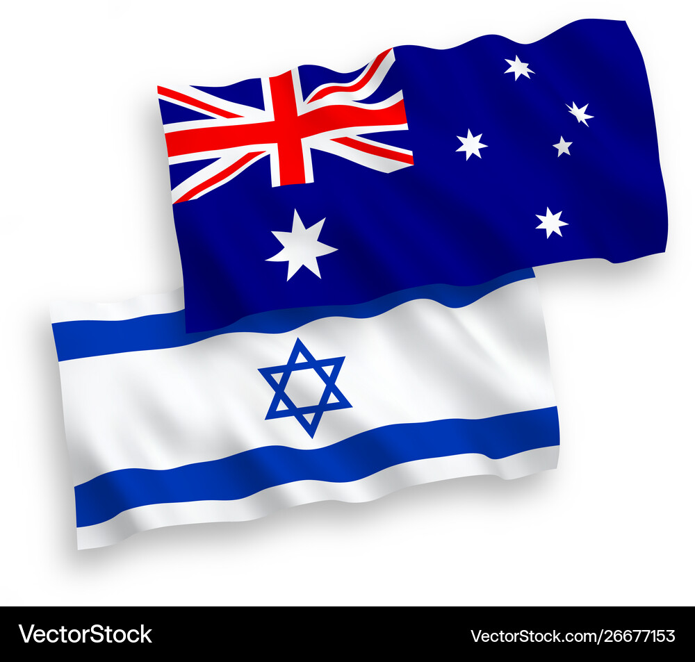 Flags australia and israel on a white Royalty Free Vector