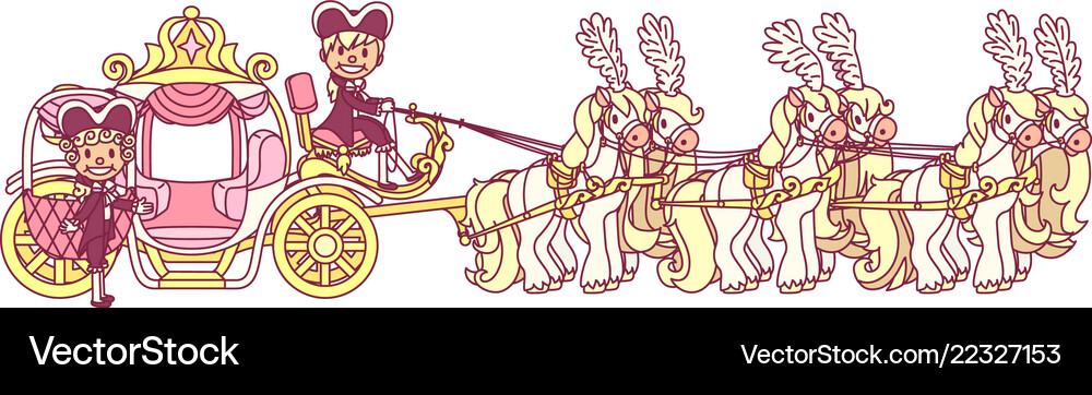 Flat cinderella carriage Royalty Free Vector Image
