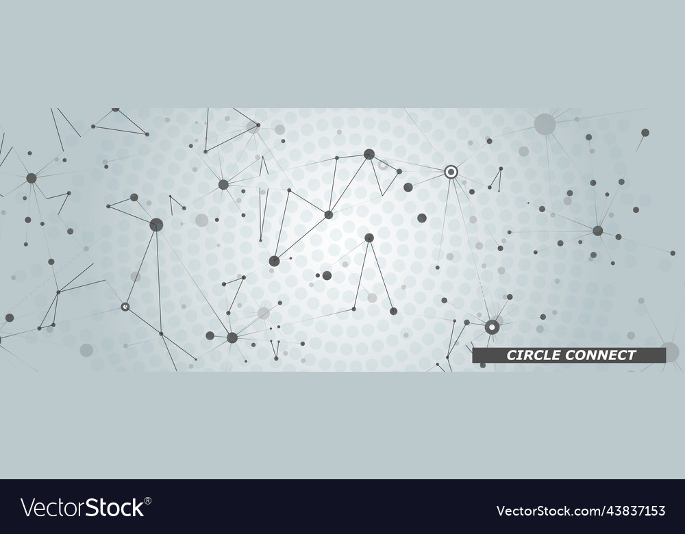 Geometric node polygon connect pattern template Vector Image