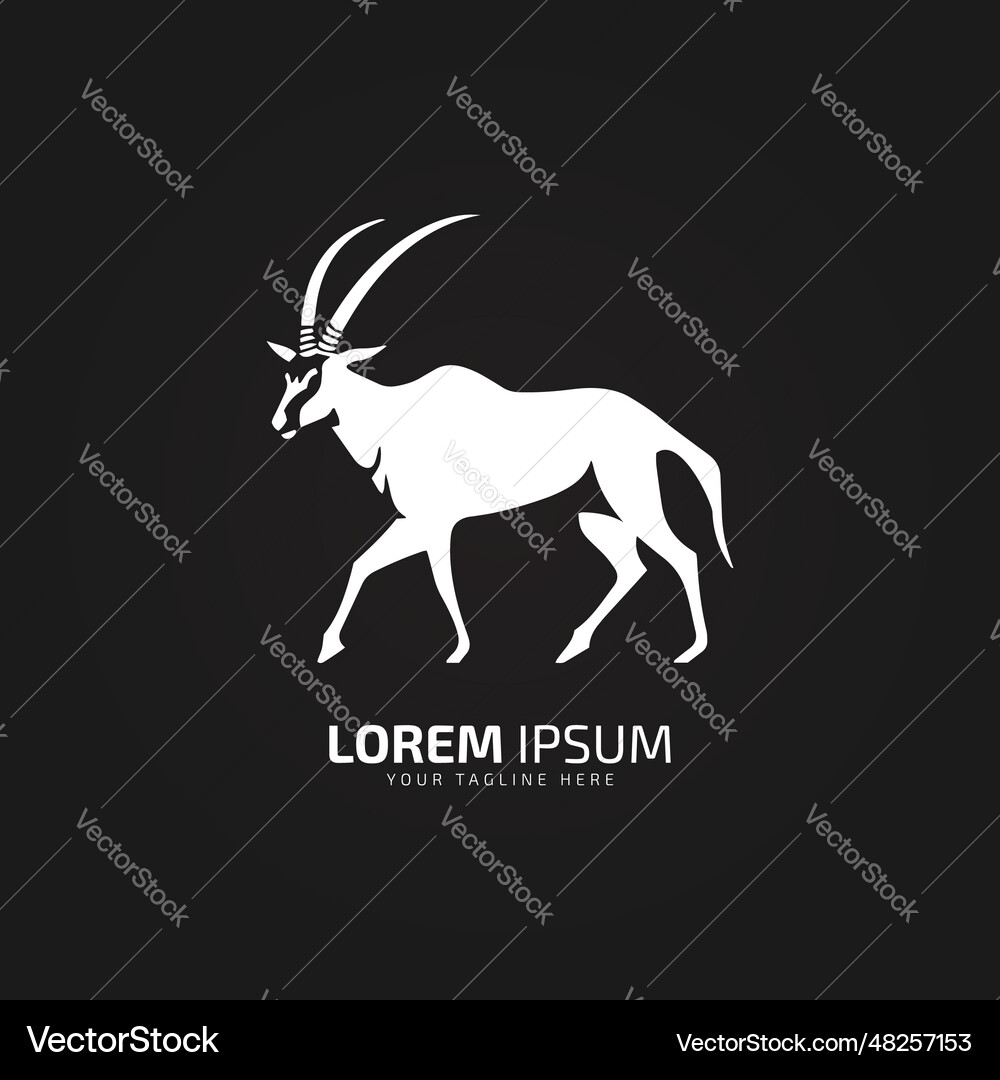 Identity oryx silhouette logo conveying brands Vector Image