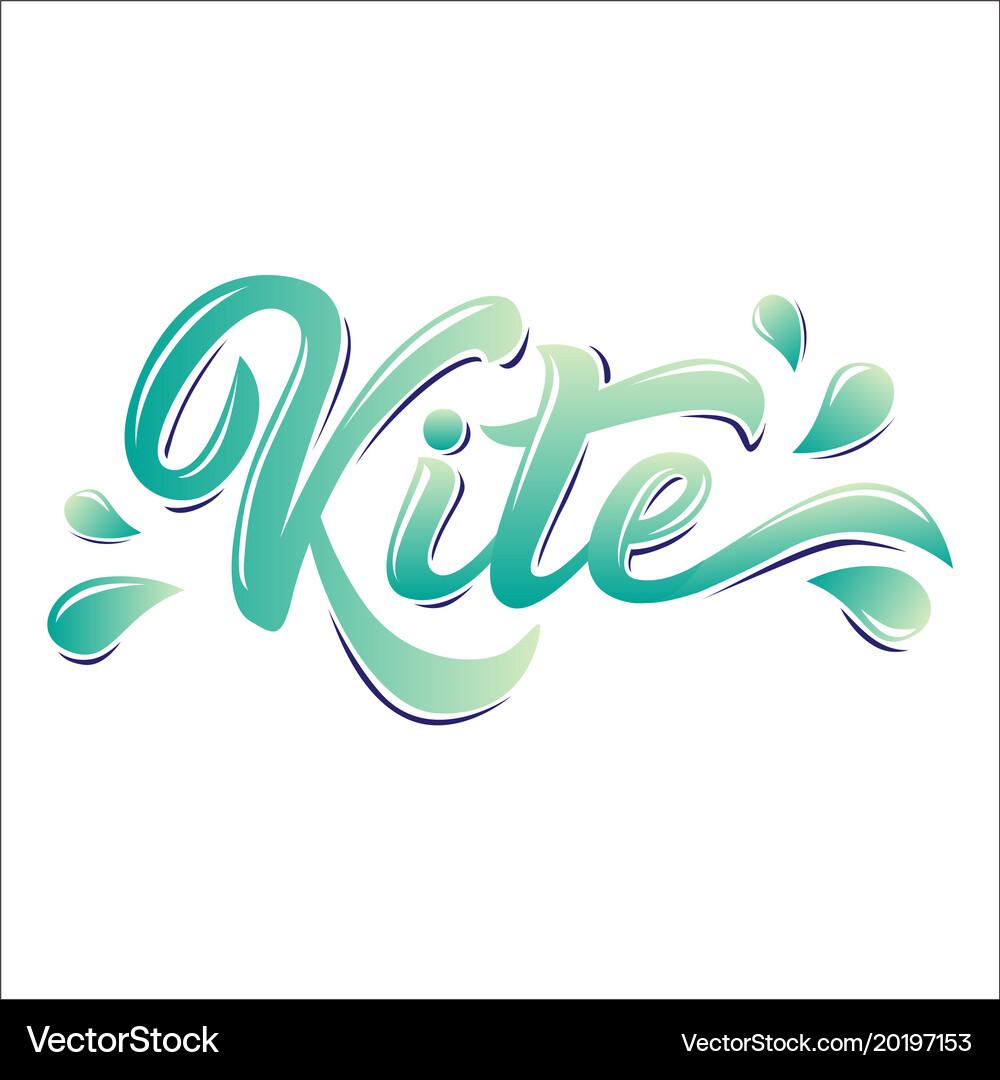 Kite board lettering logo in graffiti style Vector Image