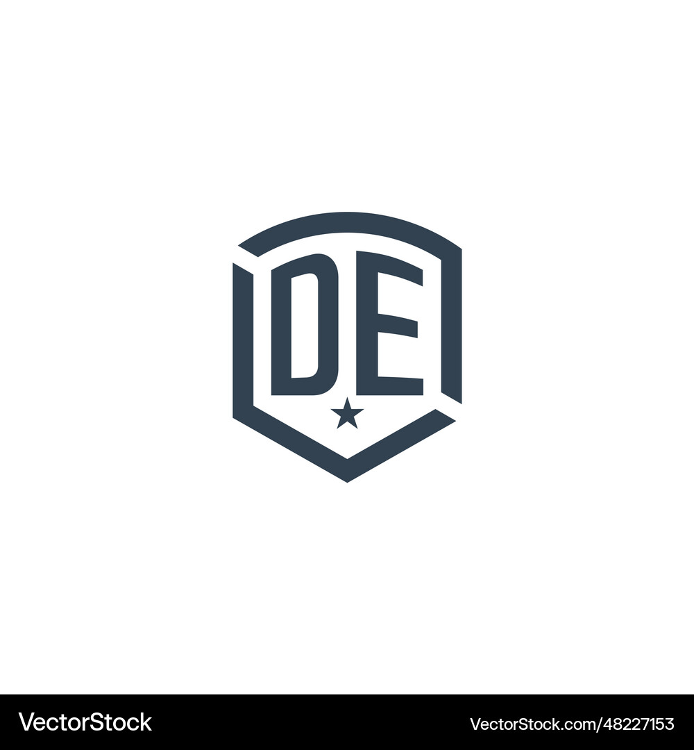 Monogram de star shield logo design inspiration Vector Image