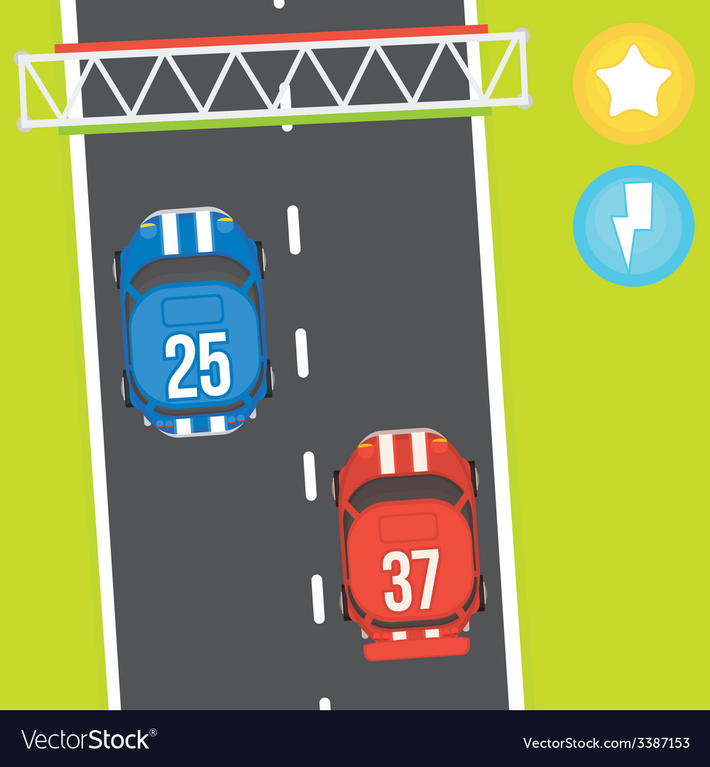 Racing game asset objects Royalty Free Vector Image