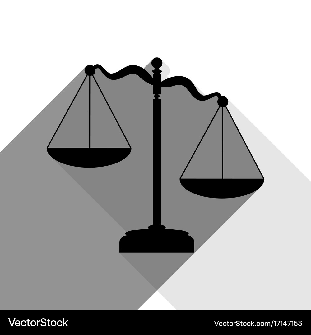 Scales justice sign black icon Royalty Free Vector Image