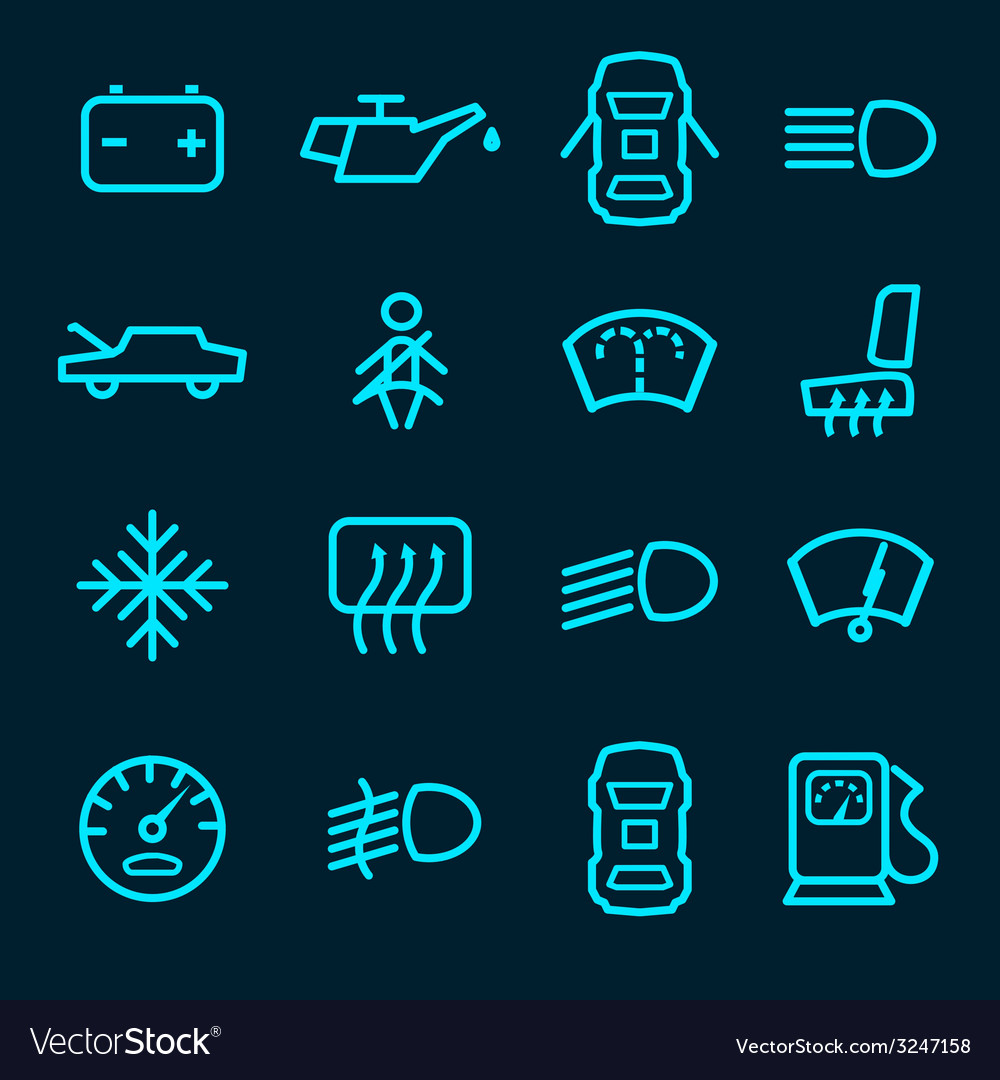 Car dashboard icons Royalty Free Vector Image - VectorStock Car dashboard icons Royalty Free Vector Image - VectorStock
