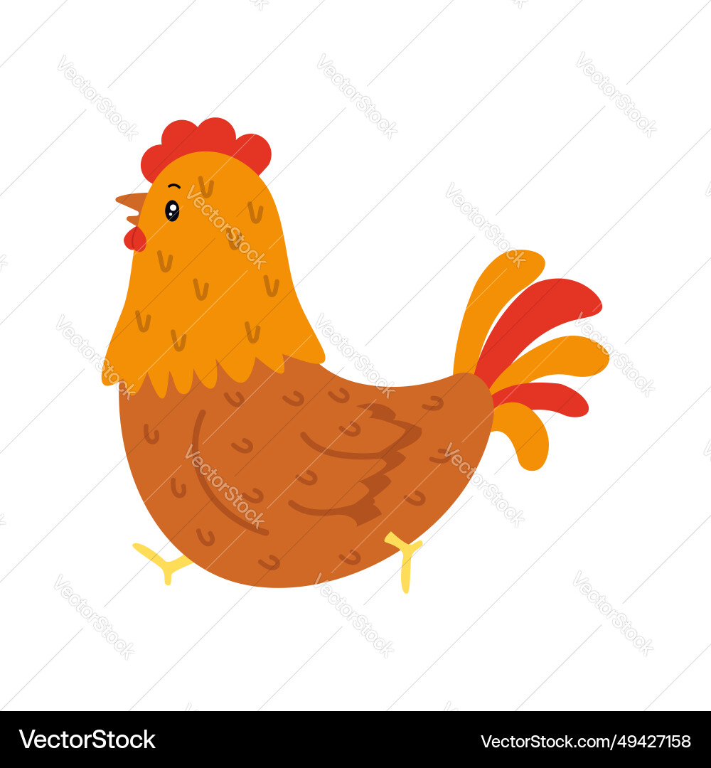 Chicken hen cartoon doodle Royalty Free Vector Image