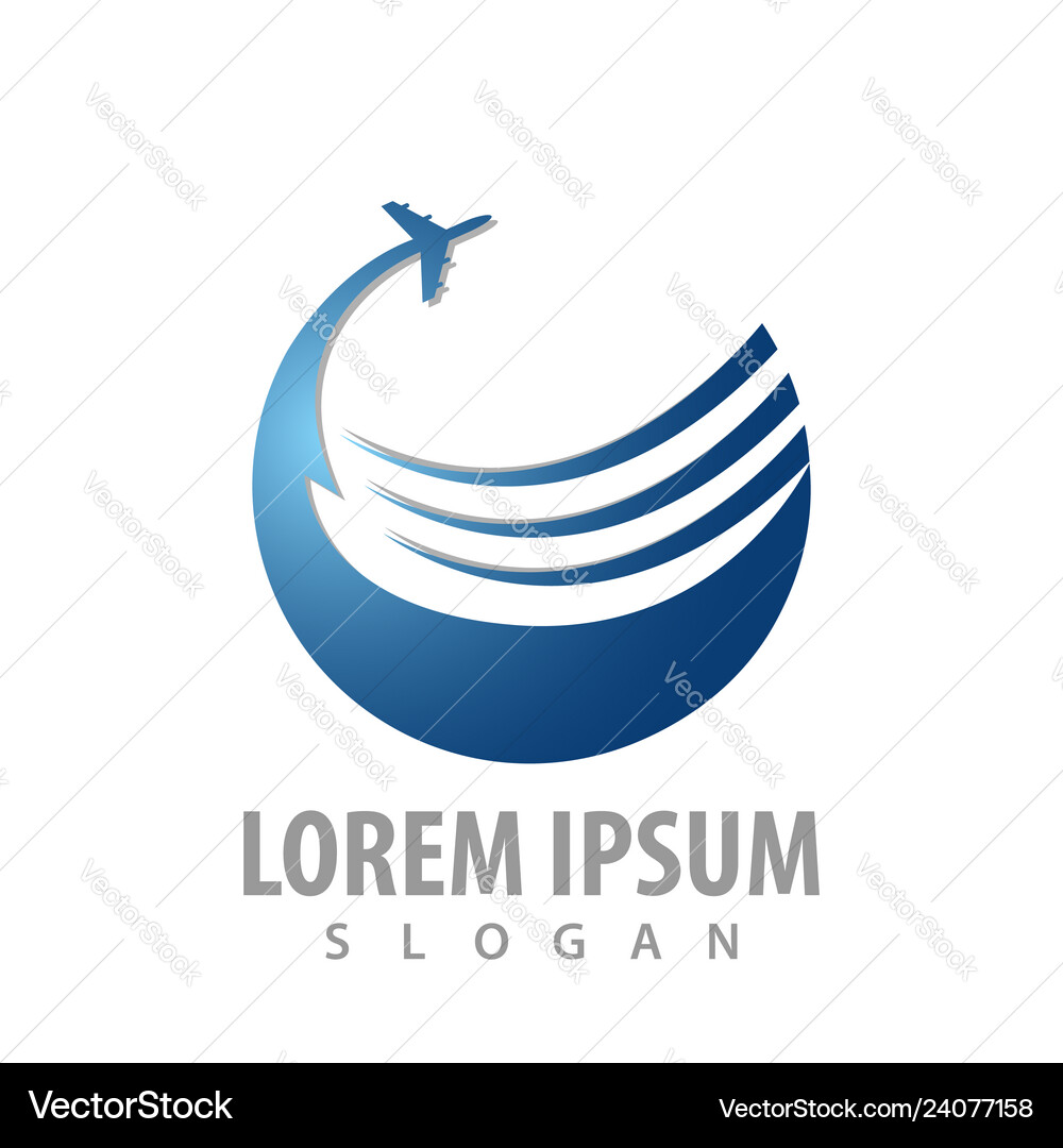 Circle airplane logo concept design symbol Vector Image