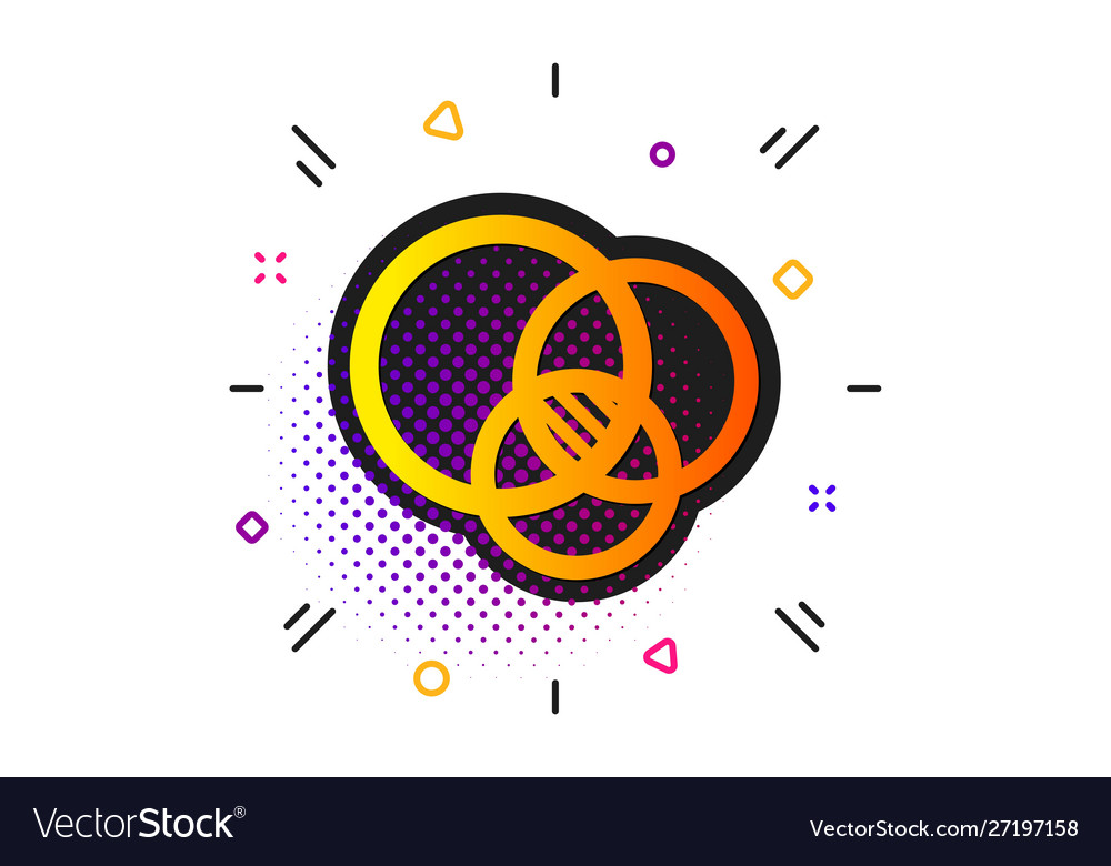 Euler diagram icon eulerian circles sign Vector Image
