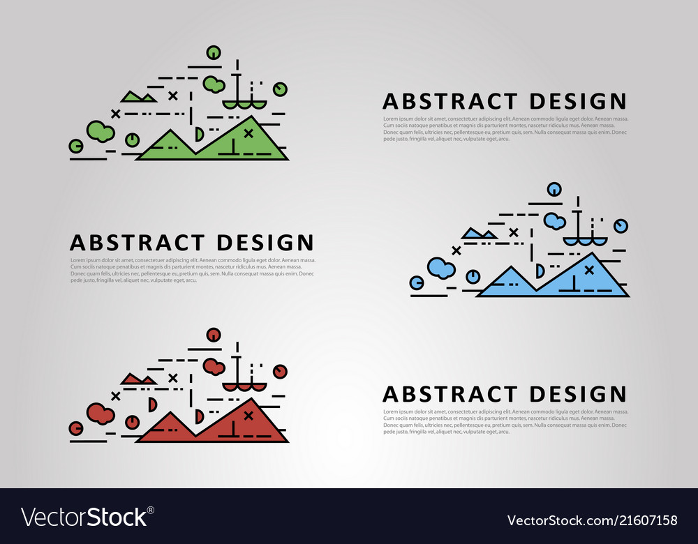 Flat linear landscape Royalty Free Vector Image