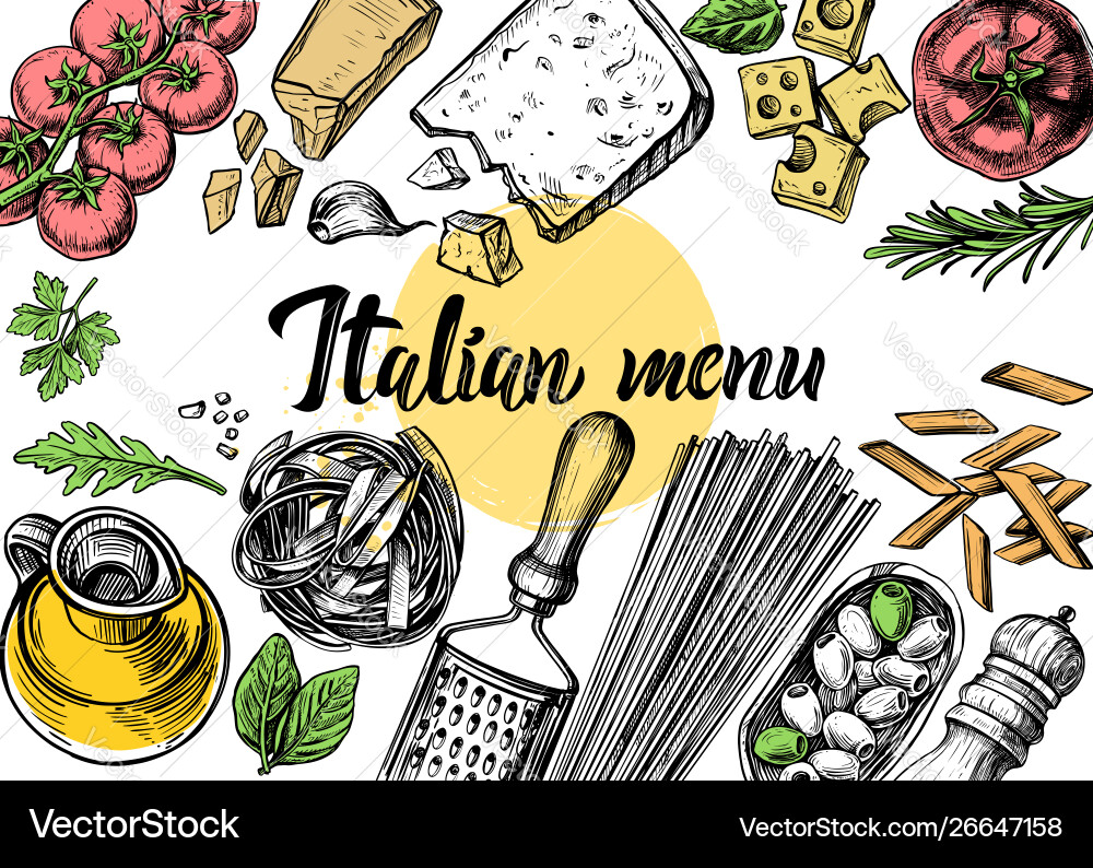 Hand drawn outline food Royalty Free Vector Image