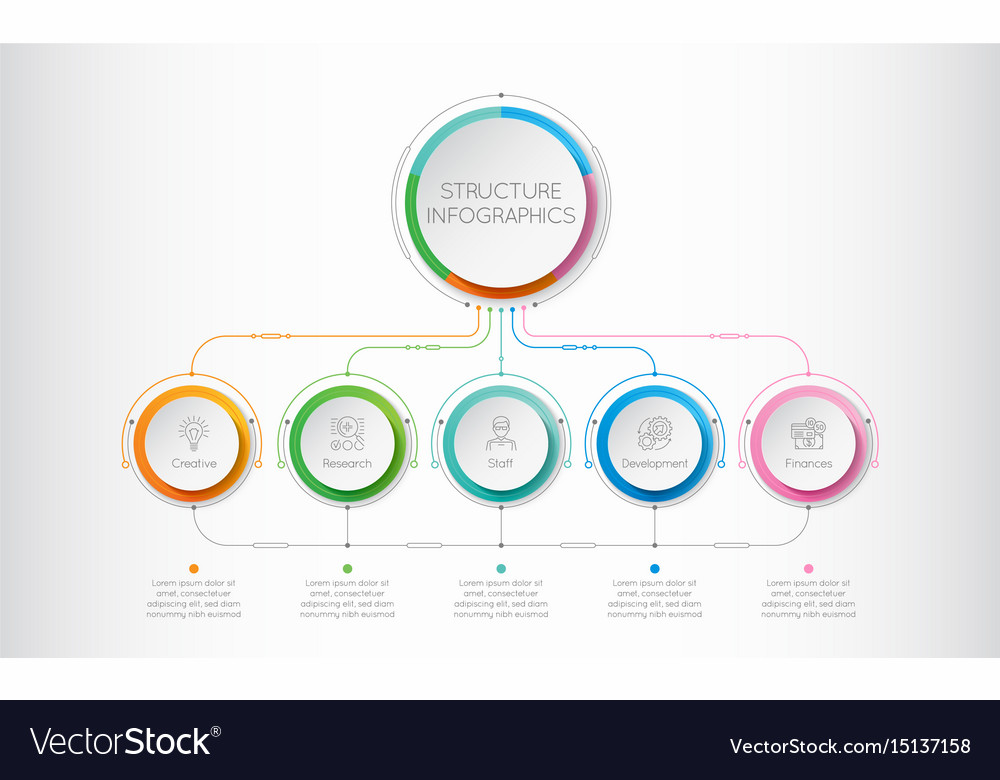 Infographics template with a five structure Vector Image