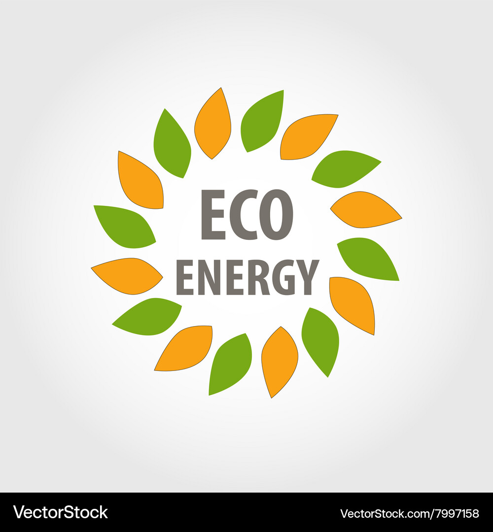 Logo energy efficiency eco sun Royalty Free Vector Image