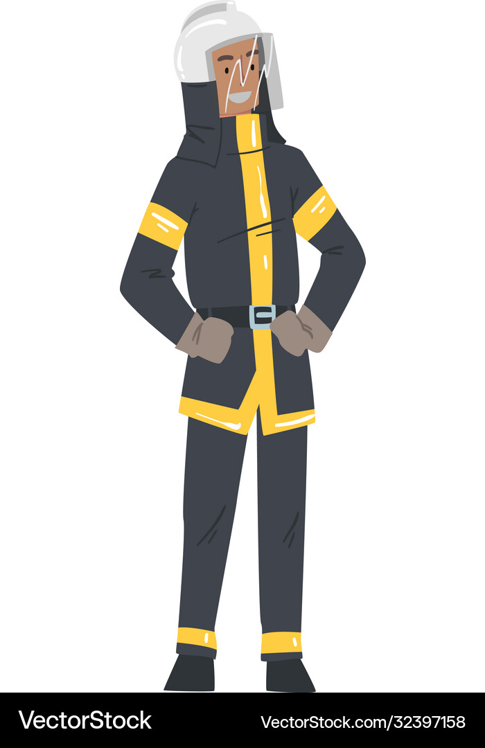 Male firefighter in uniform professional fireman Vector Image