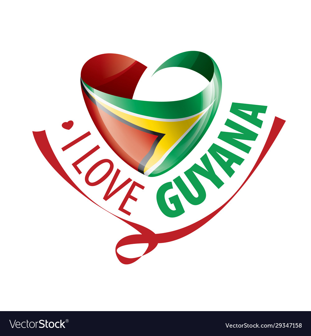 National flag guyana in shape Royalty Free Vector Image