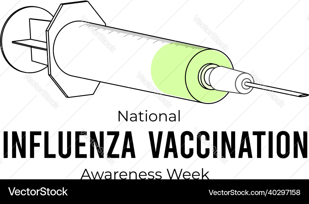 National influenza vaccination week Royalty Free Vector