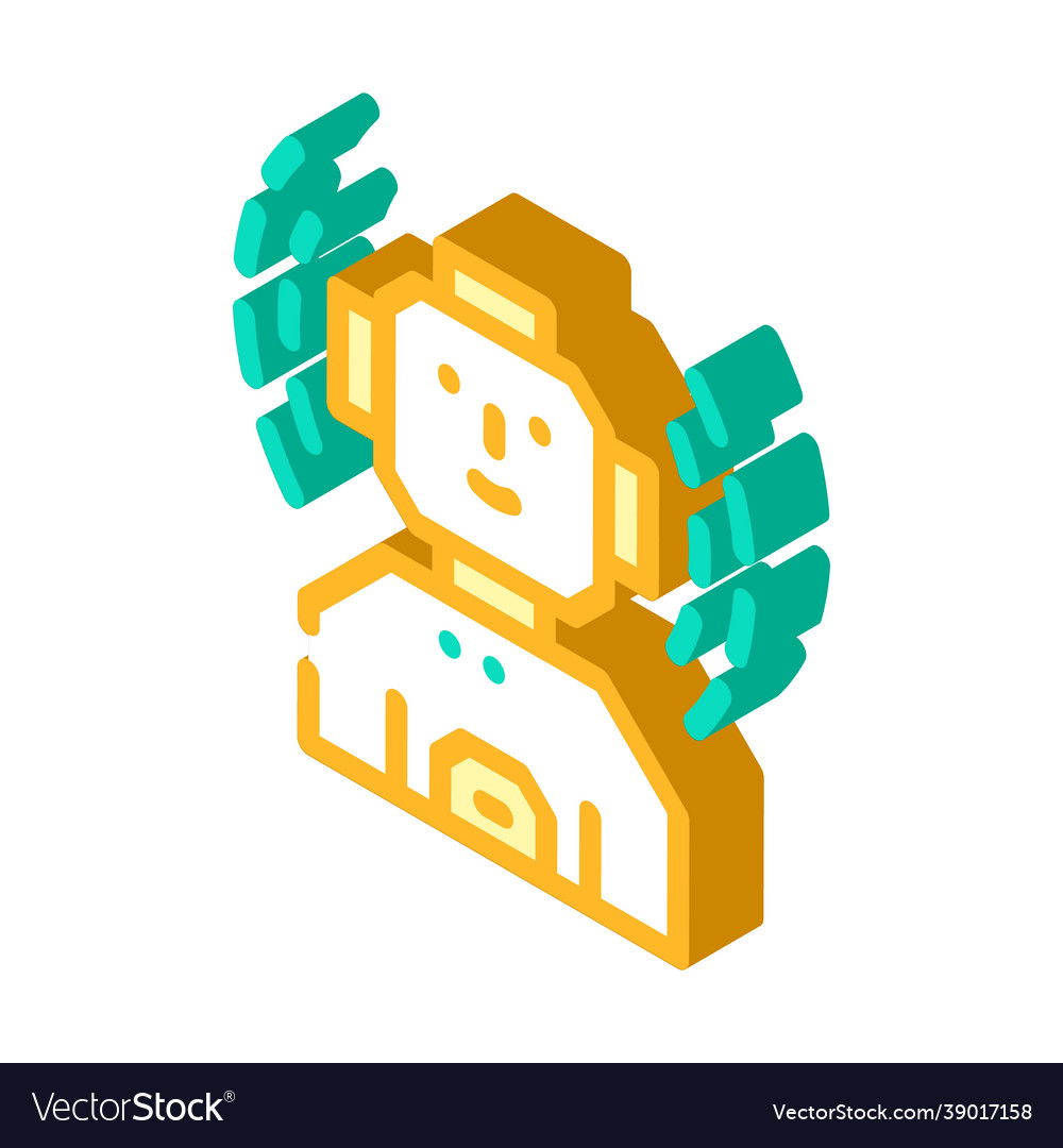 Robot fantasy character isometric icon Royalty Free Vector