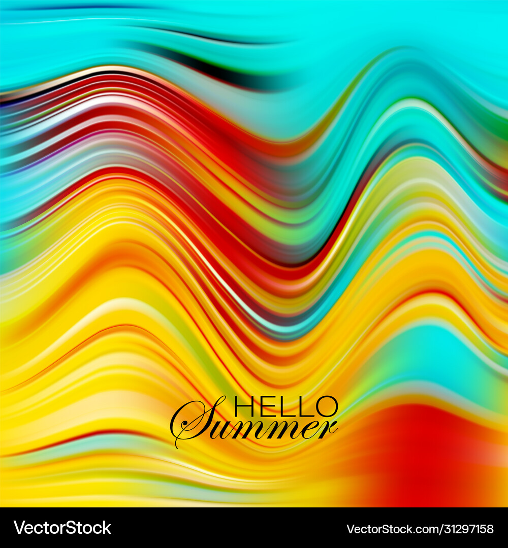 Silk and smooth flow wave poster design color Vector Image