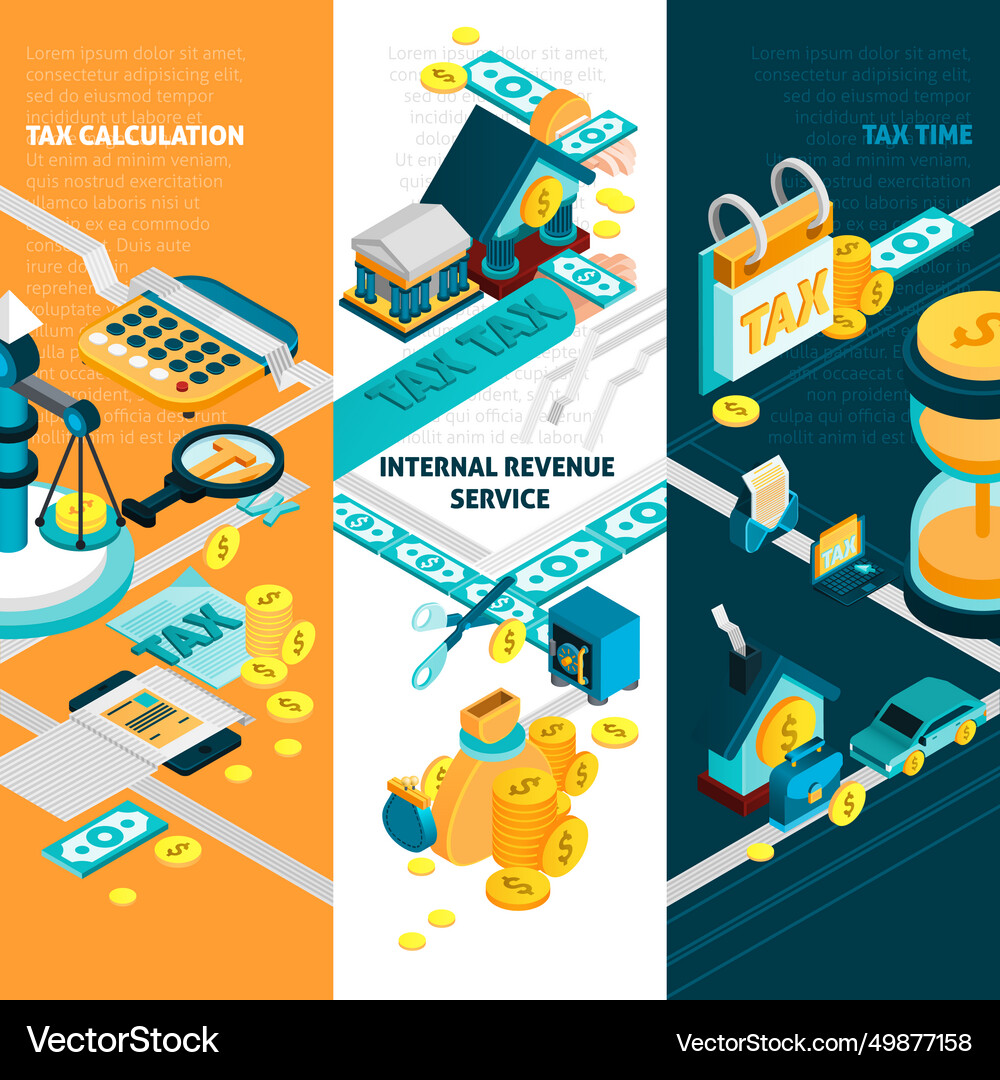 Tax banners set Royalty Free Vector Image - VectorStock