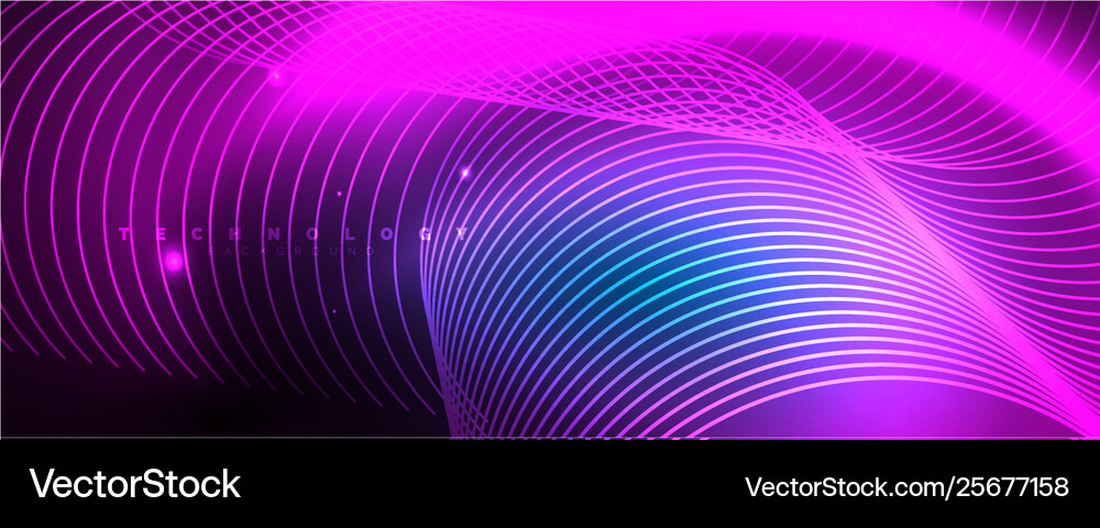 Trendy neon blue abstract design with waves Vector Image