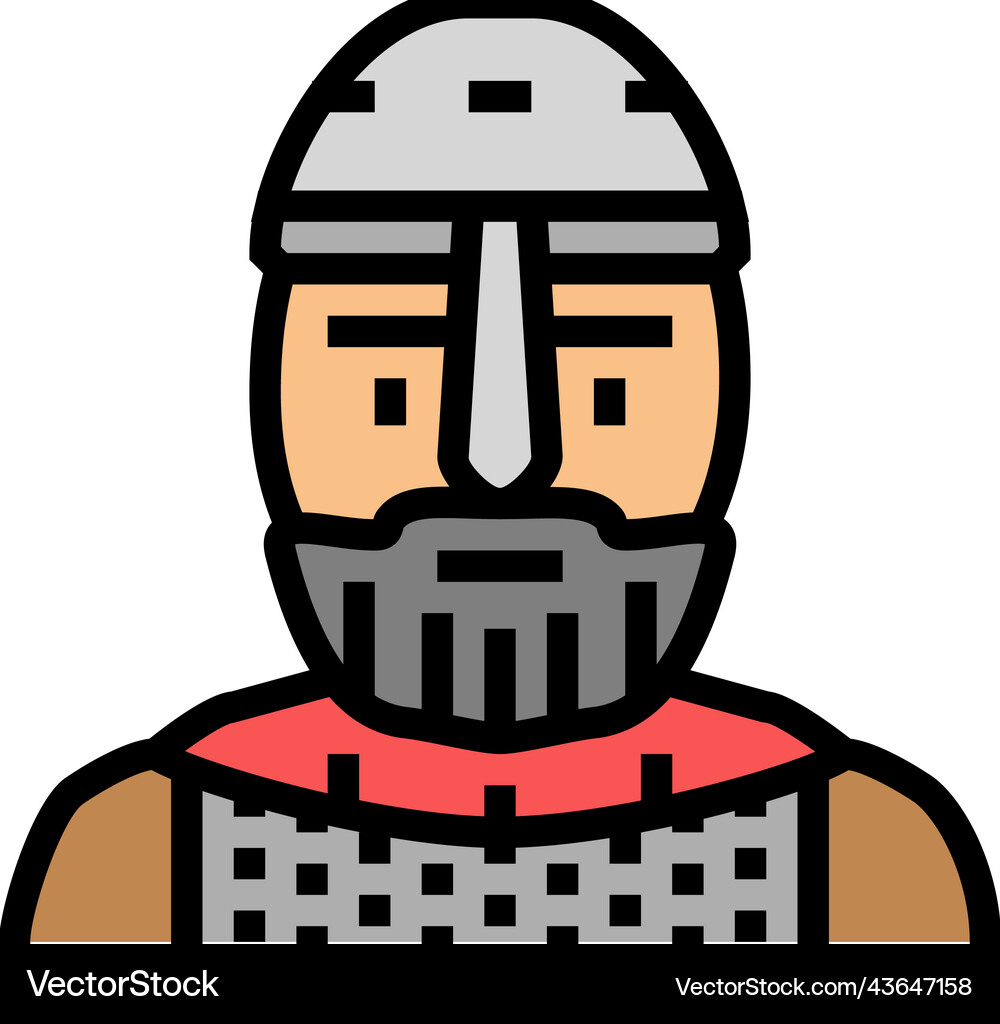 Warrior viking medieval color icon Royalty Free Vector Image