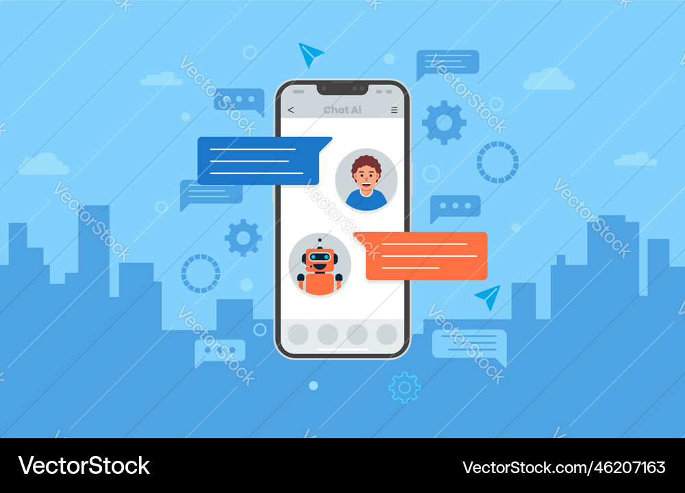 AI Chatbot Interface Royalty Free Vector Image