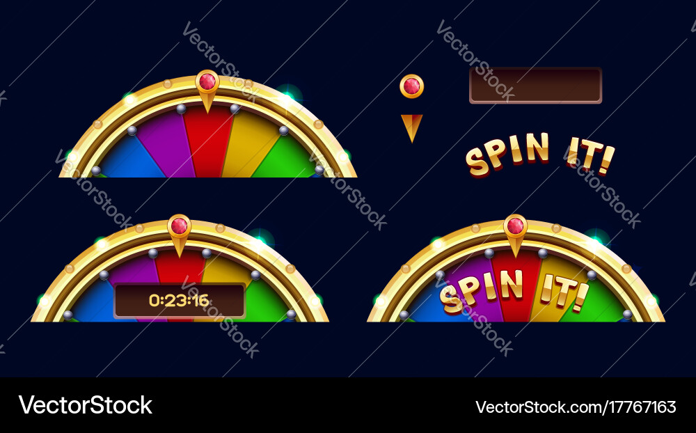 Bonus wheel of luck elements Royalty Free Vector Image