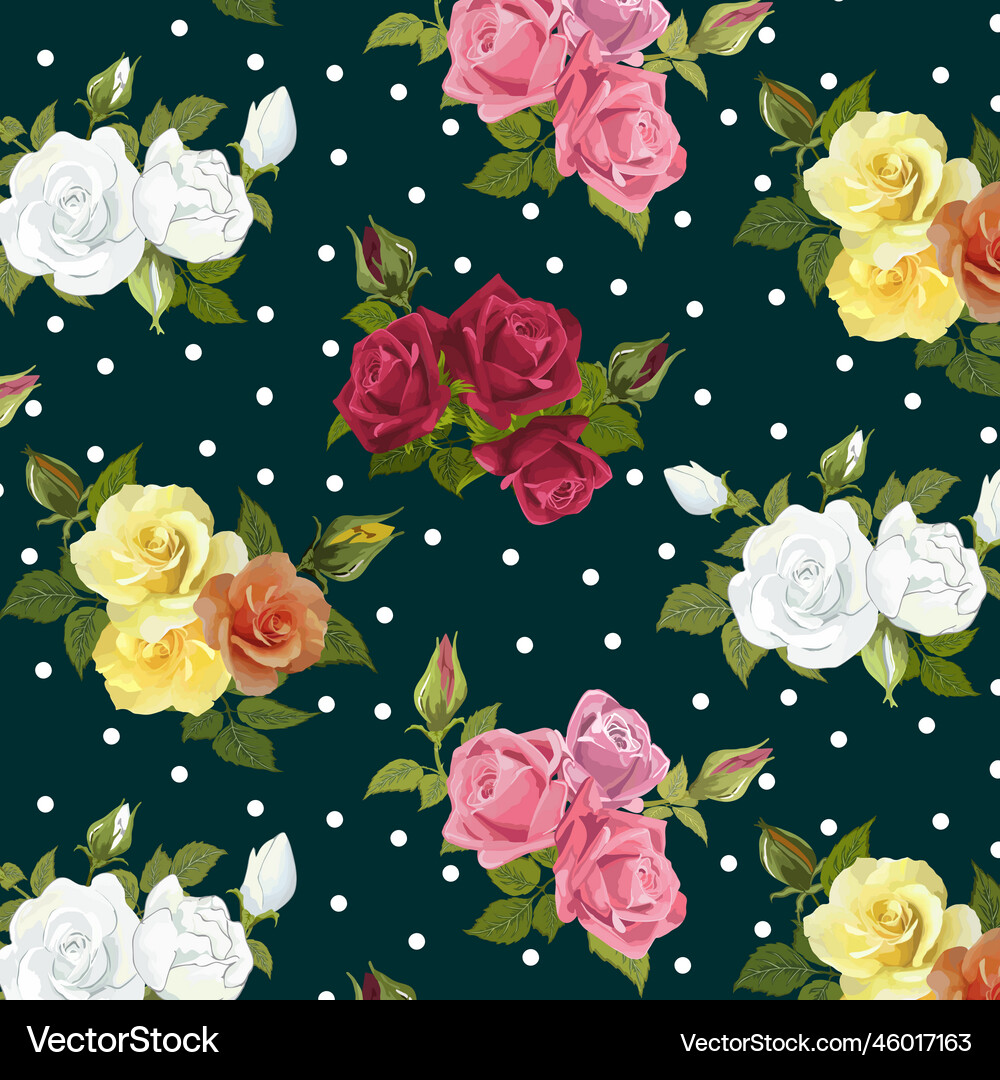 Bouquets of multi-colored roses Royalty Free Vector Image