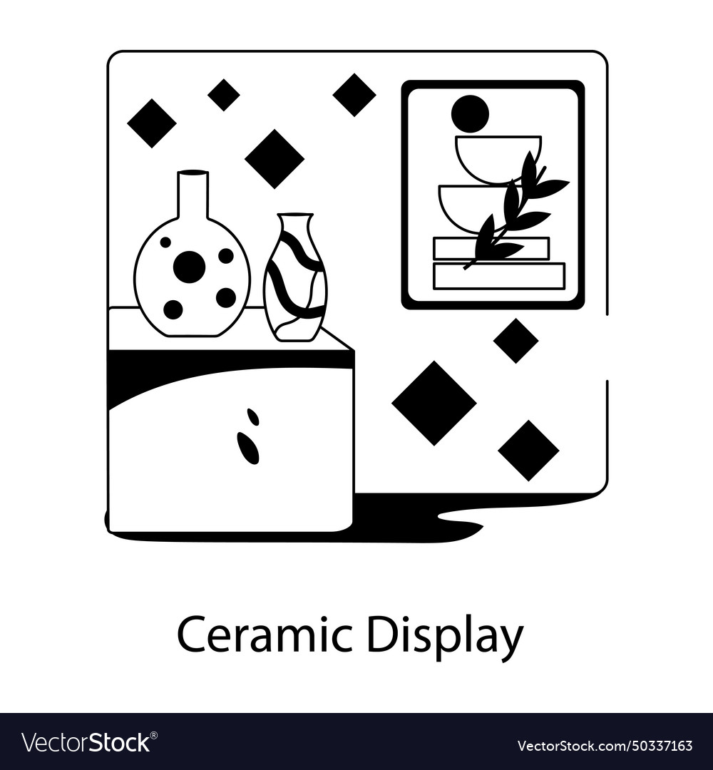 Ceramic display Royalty Free Vector Image - VectorStock