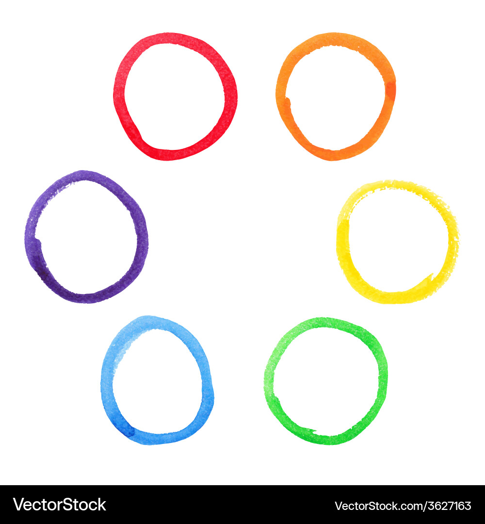 Colorful watercolor circles set Royalty Free Vector Image