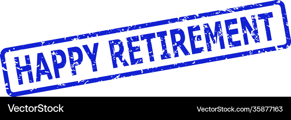 Happy retirement stamp with corroded style Vector Image