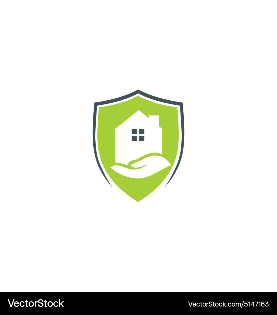 House protection shield care logo Royalty Free Vector Image