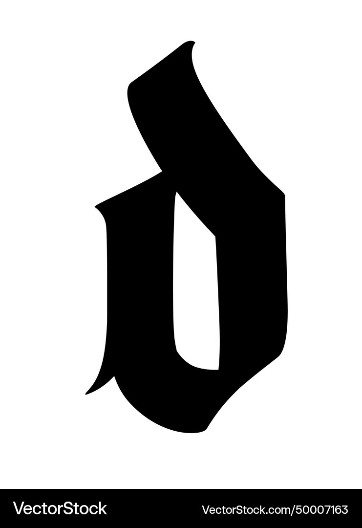 Letter in the gothic style alphabet calligraphy Vector Image