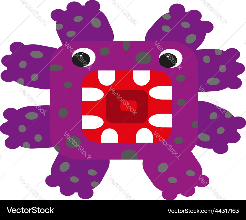Monster with eight legs on a white background Vector Image