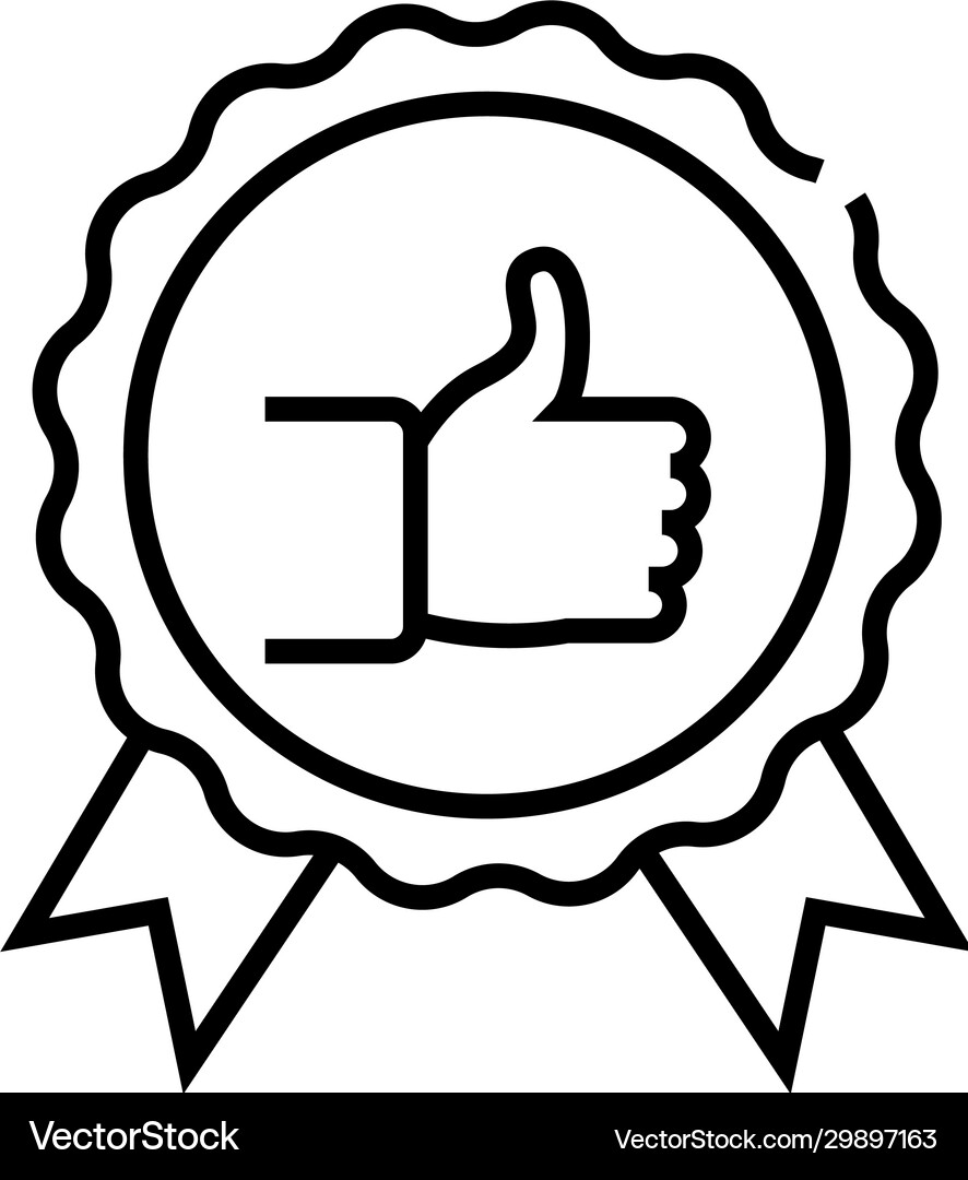 Quality mark line icon concept sign outline Vector Image