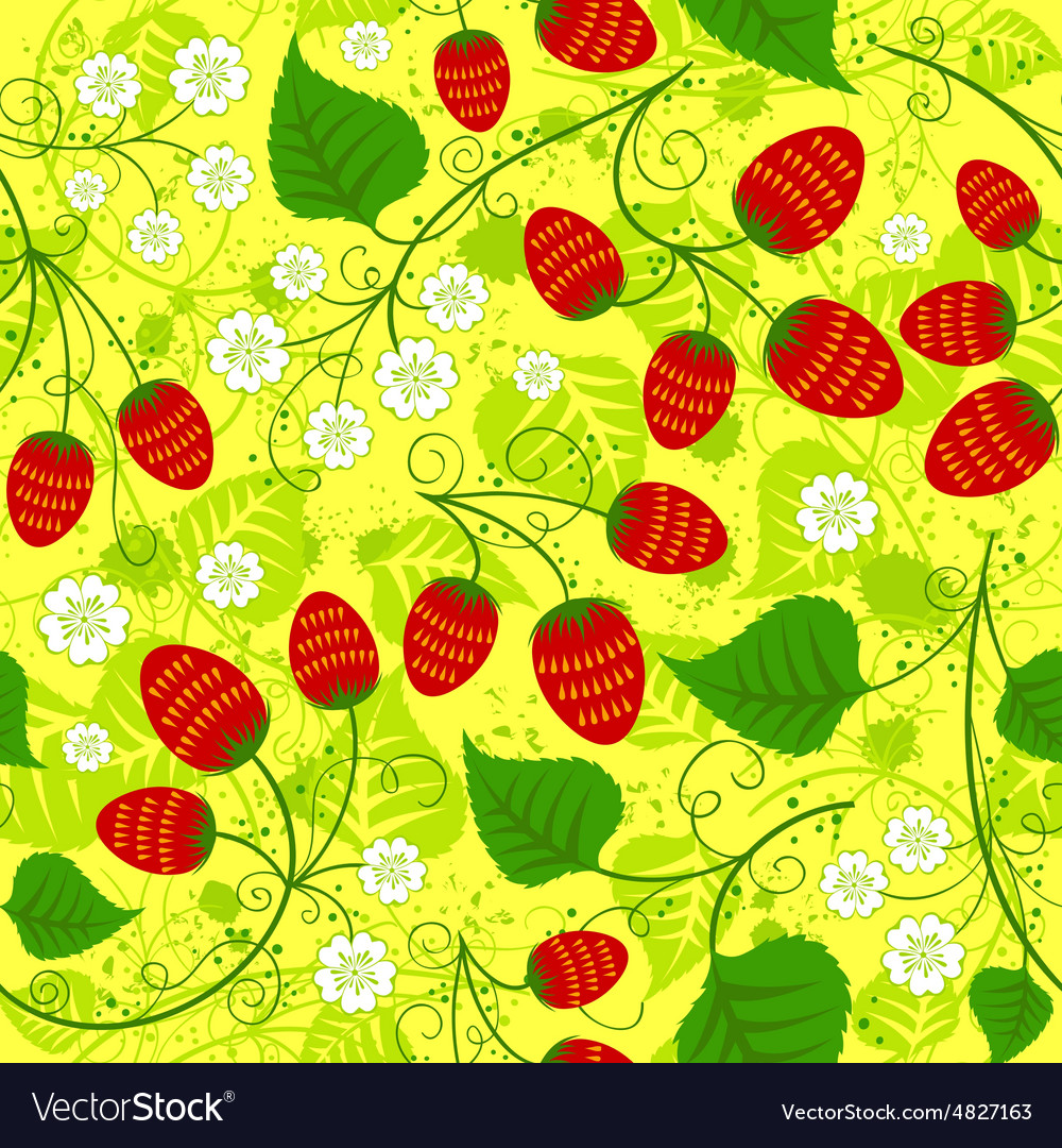 Seamless strawberry pattern Royalty Free Vector Image