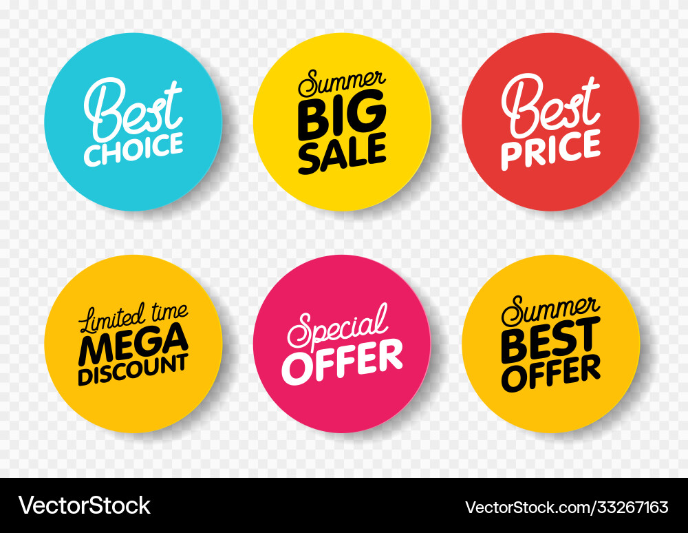 Set modern colorful labels for greetings Vector Image