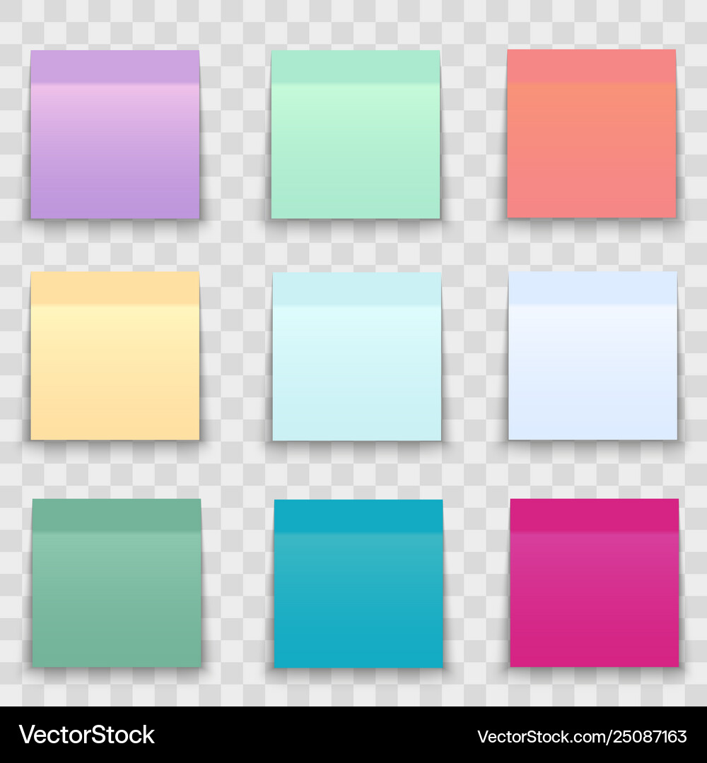 Set office paper sheets or sticky stickers Vector Image