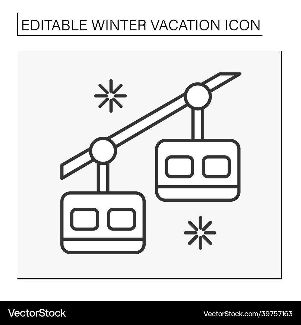 Ski lift line icon Royalty Free Vector Image - VectorStock