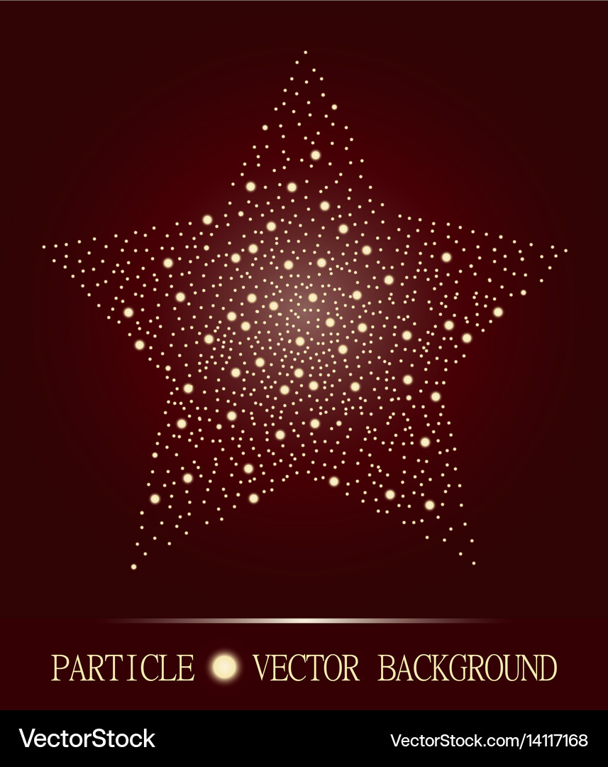 Abstract star of glowing light particles on Vector Image