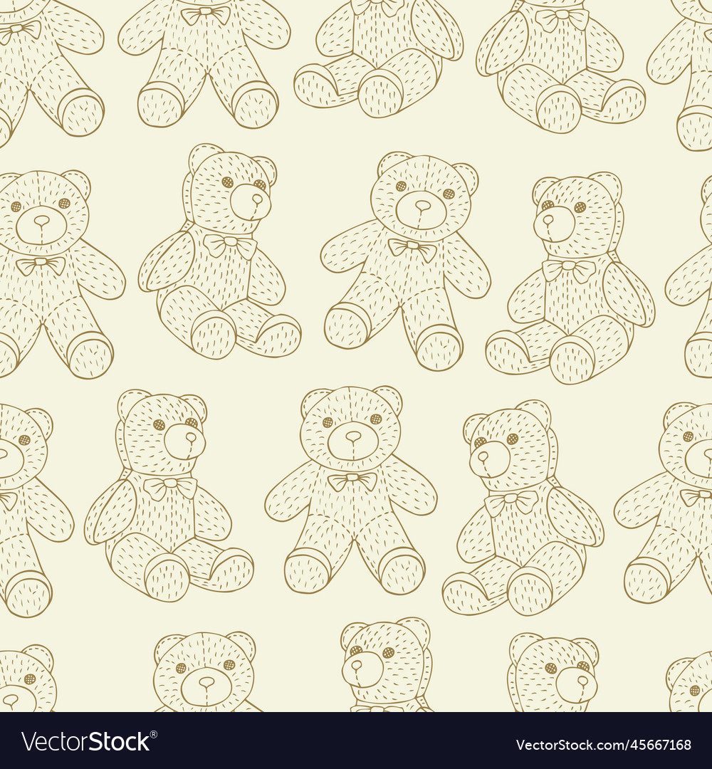 Bear seamless pattern Royalty Free Vector Image