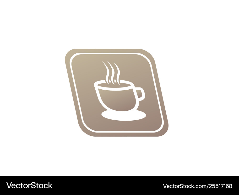Big hot cup cafe warm coffee logo design Vector Image