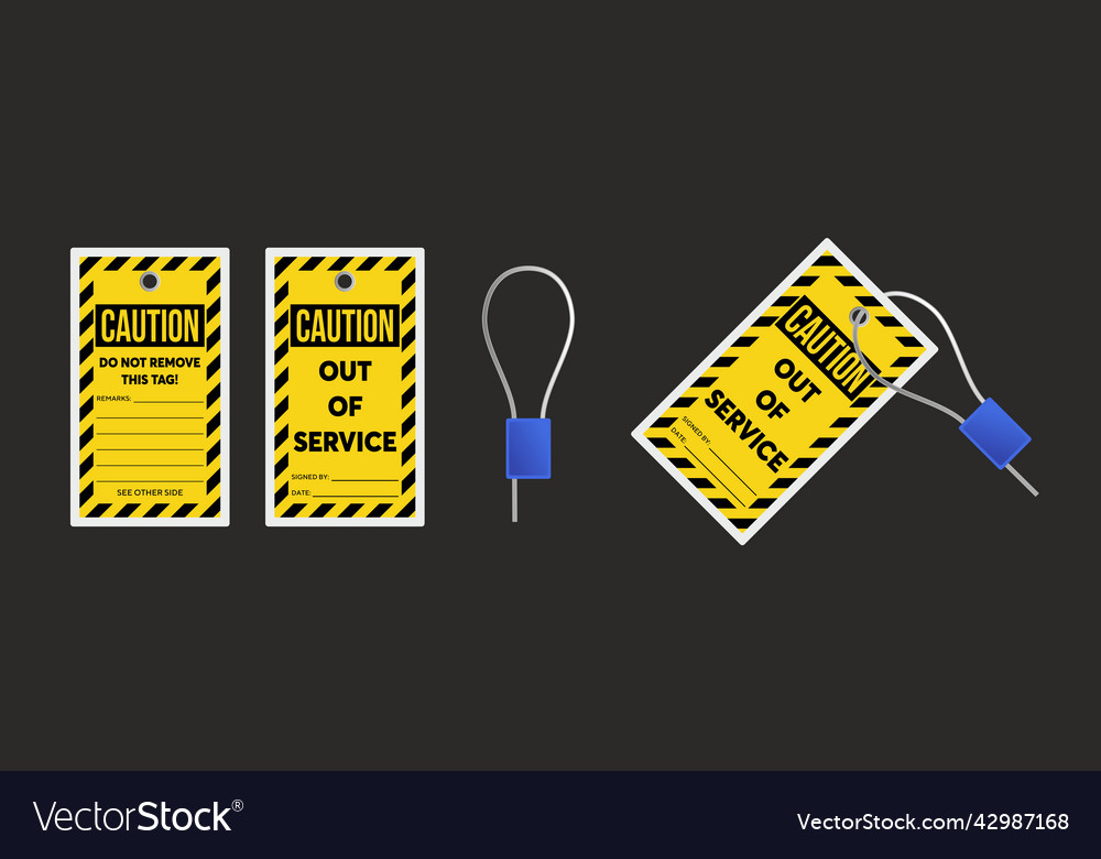 Caution tag Royalty Free Vector Image - VectorStock