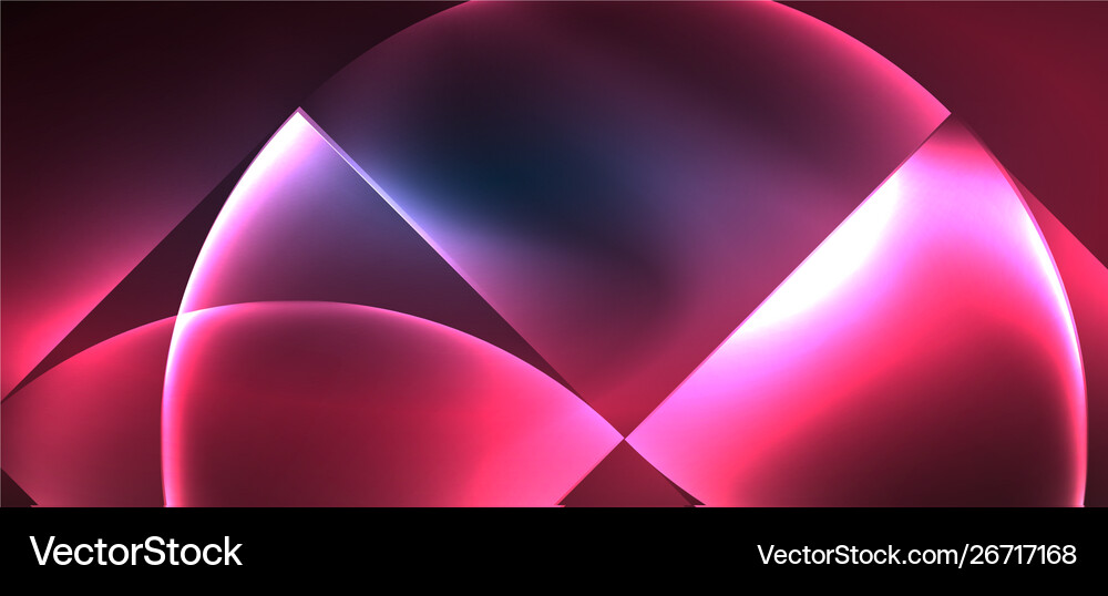 Colorful blue neon shape round triangle in modern Vector Image