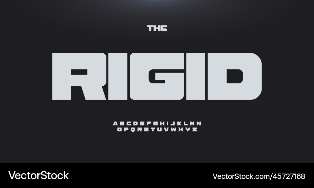 Fat heavy alphabet squared sans serif letters Vector Image